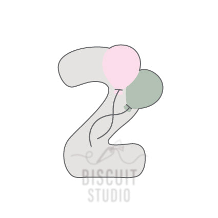 Biscuit Studio | Balloon Number 2 Cookie Cutter – biscuit studio