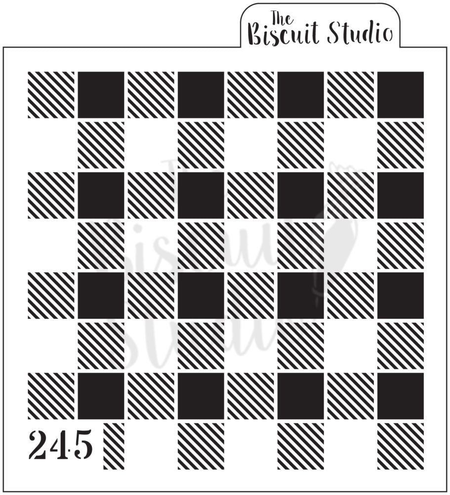 Buffalo plaid background cookie stencil – biscuit studio