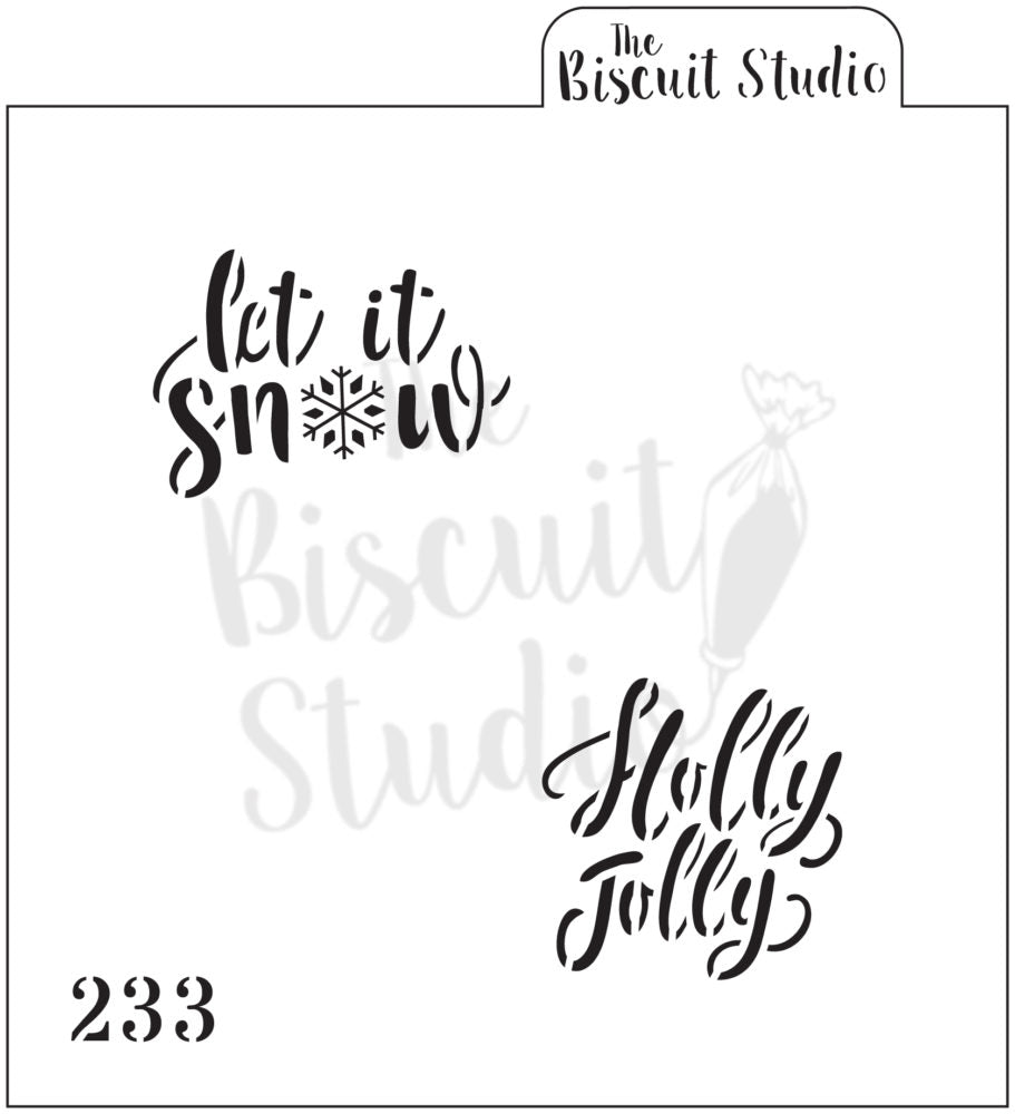 Holly Jolly cookie stencil – biscuit studio