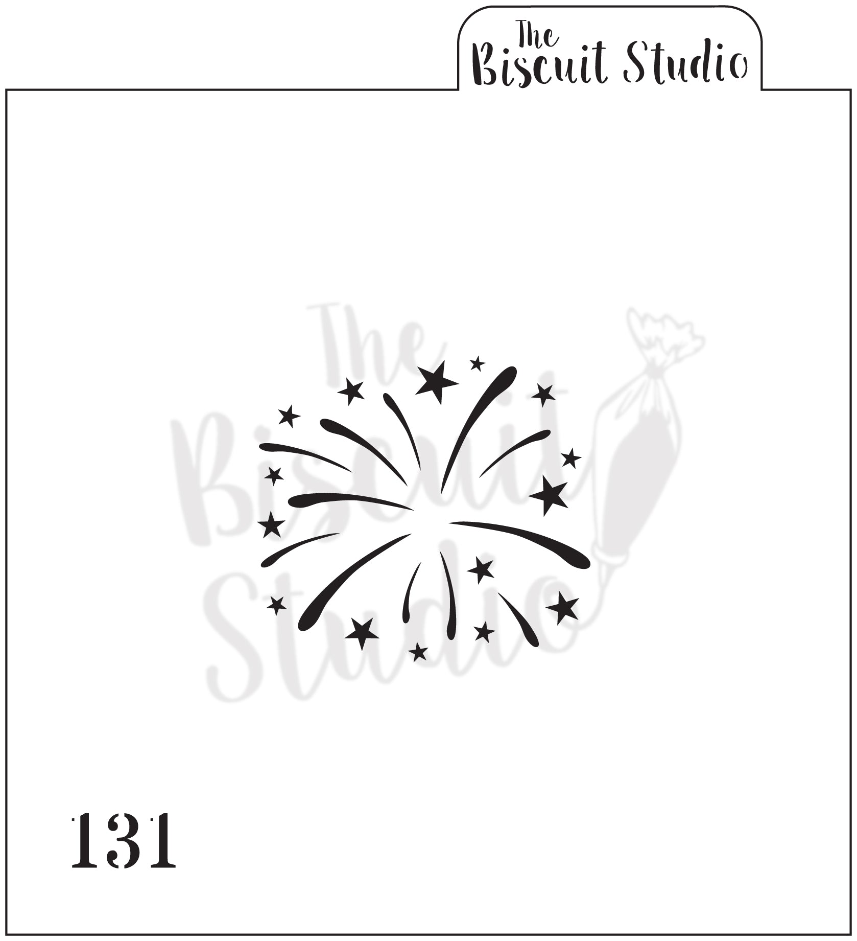 Fireworks cookie stencil – biscuit studio