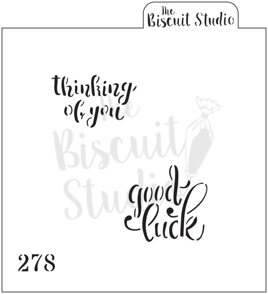 Good luck / thinking of you cookie stencil – biscuit studio
