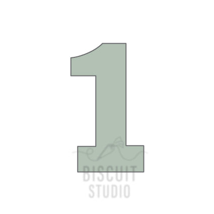 Number 1 cookie cutter – biscuit studio