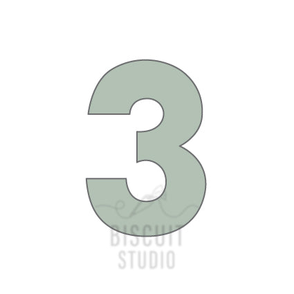 Number 3 cookie cutter – biscuit studio