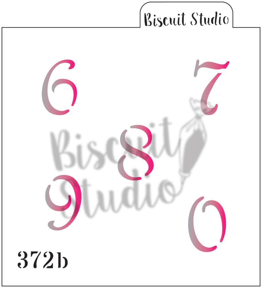 Number script 0 -9 cookie stencil (2 set) – biscuit studio