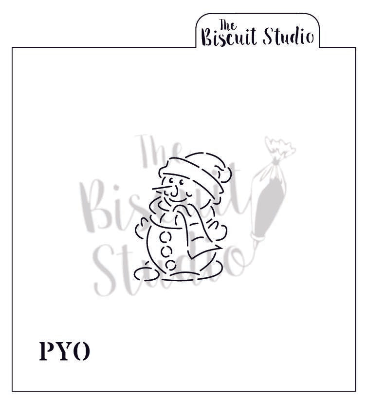 PYO Snowman cookie stencil – biscuit studio