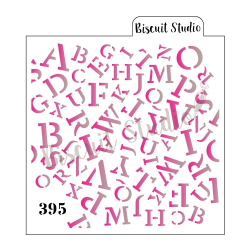 Jumbled letters cookie stencil – biscuit studio
