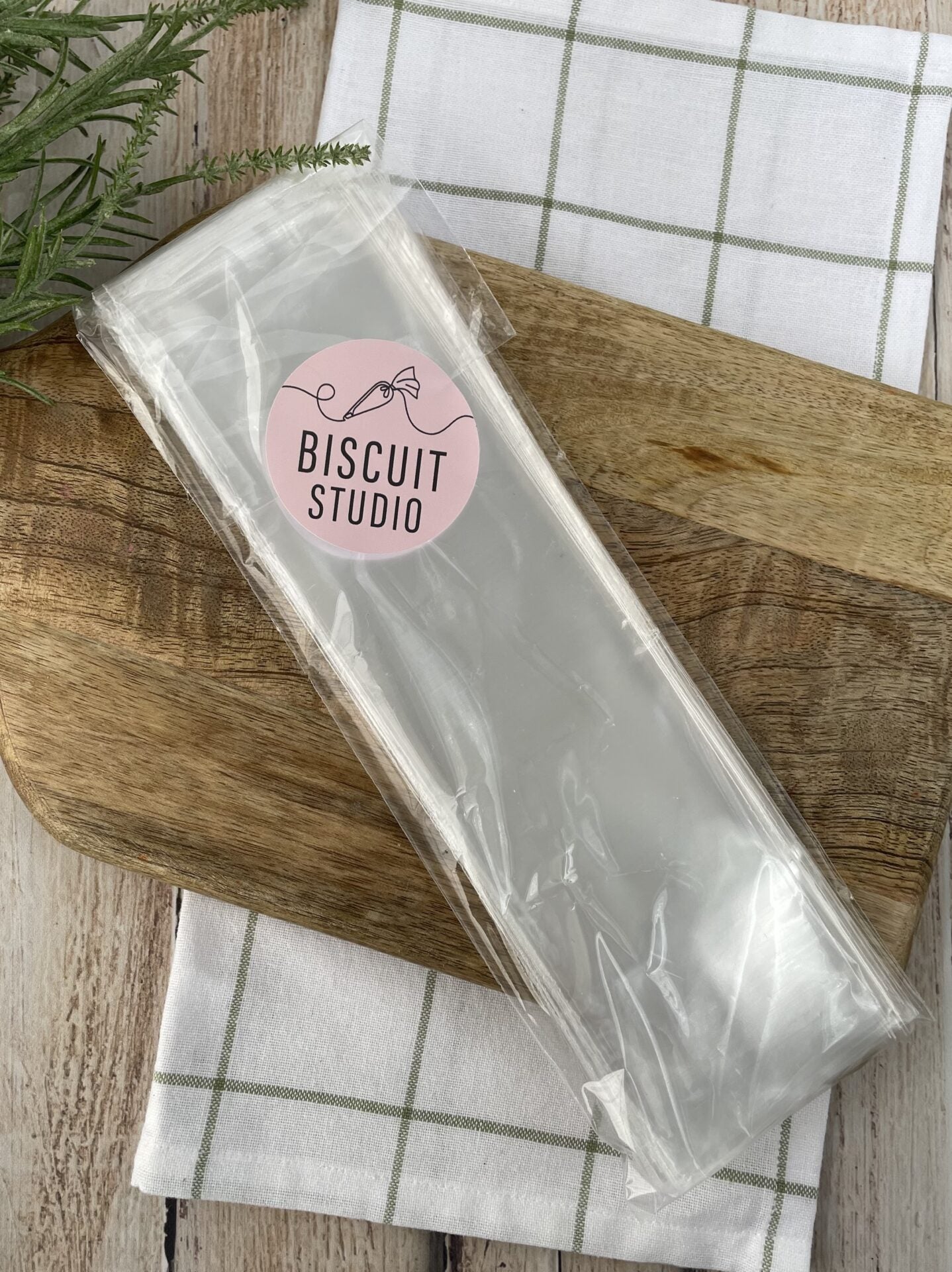Clear polyprop bags 65mm x 250mm – biscuit studio