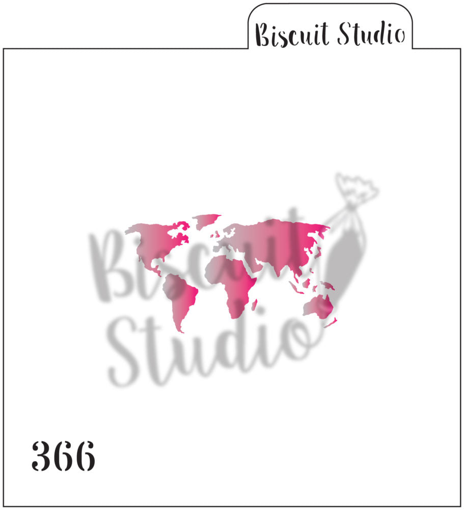 World map cookie stencil – biscuit studio