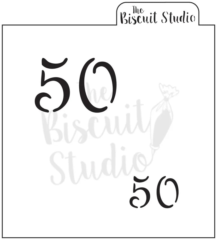 Fifty / 50 cookie stencil – biscuit studio